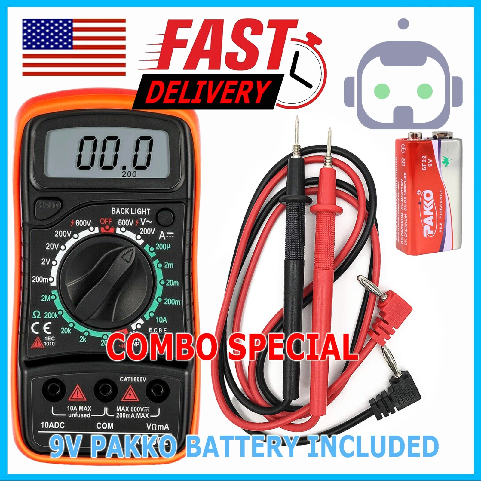 Digital Multimeter Voltmeter XL830L AC DC Ammeter Ohmmeter Volt Meter ...