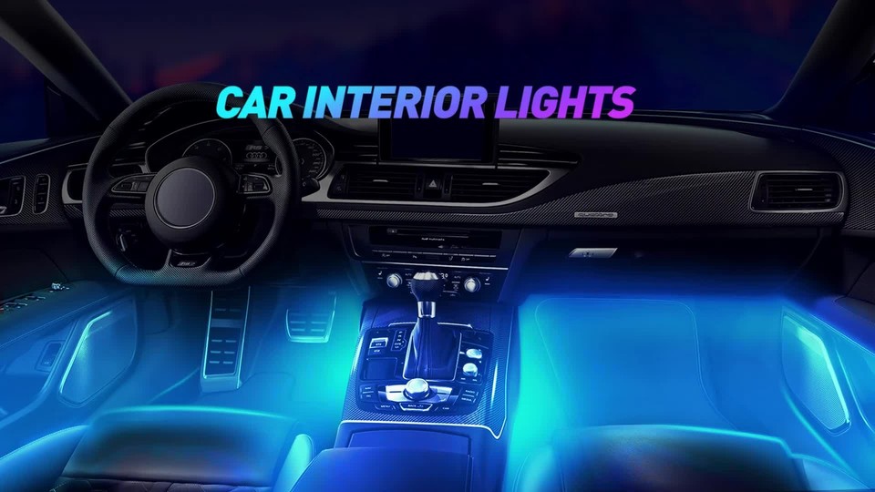RGB LED Lights Car Interior Floor Decor Atmosphere Strip Lamp 72LED ...