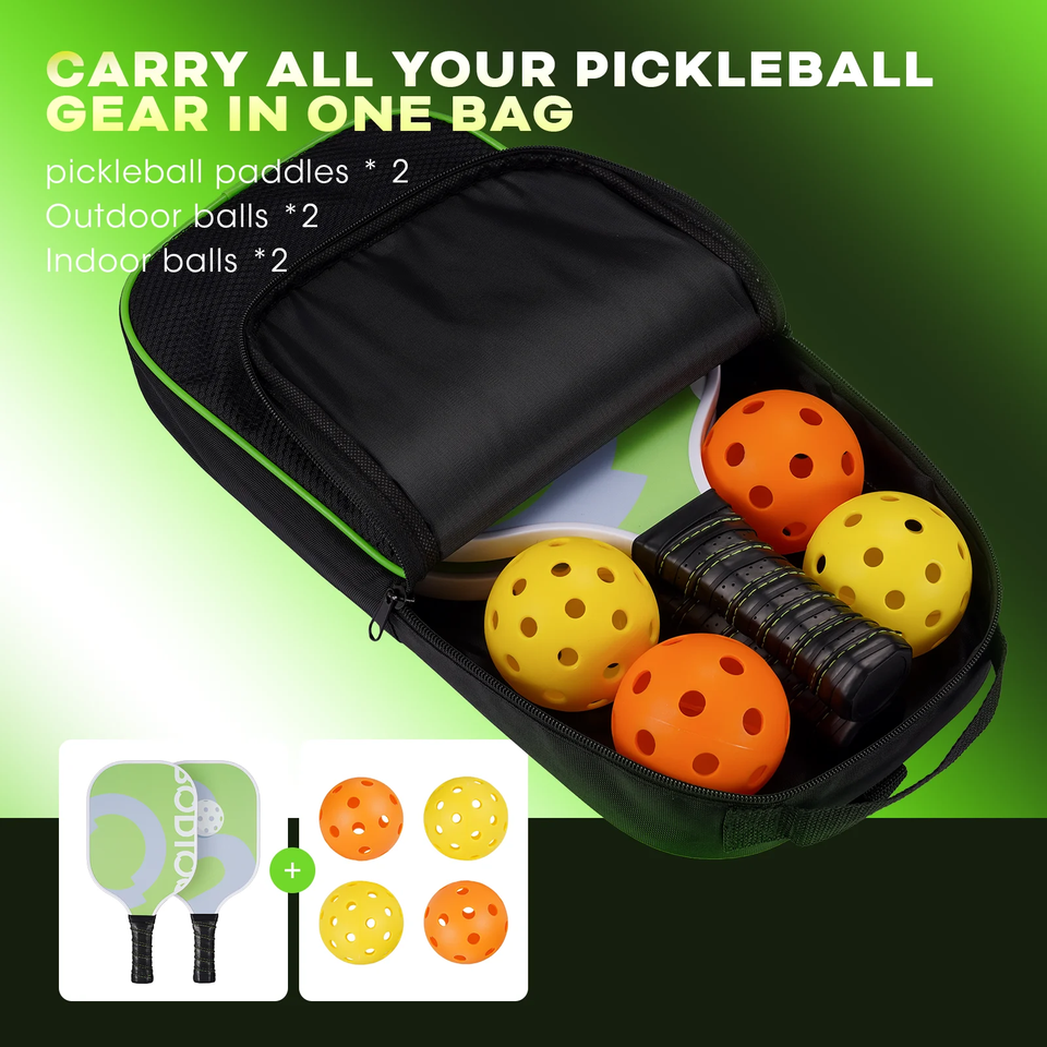 Pickleball Paddle Set with 4 Pickleball Anti-Slip Sweat-Absorbing Grip ...