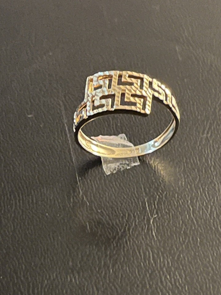 18k 750 Greek Key Design Ring Size 7, Pure Solid Gold 1.8g, Italy | eBay