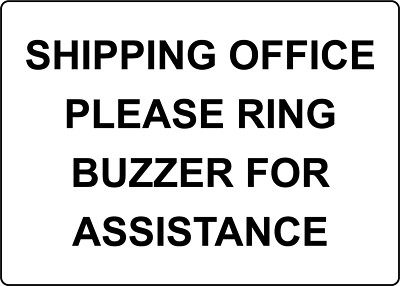 SHIPPING OFFICE RING BUZZER ASSISTANCE| Laminated Vinyl Decal Sticker ...
