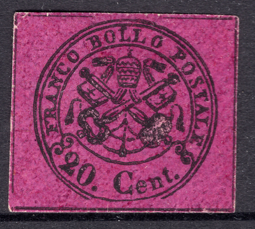 1868 VATICAN Papal States Franco Bollo Postale Italy Italia 20c | eBay
