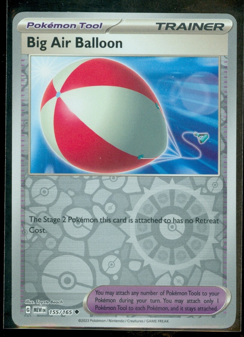 Pokemon BIG AIR BALLOON 155/165 - Pokemon 151 - Rev Holo - MINT | eBay