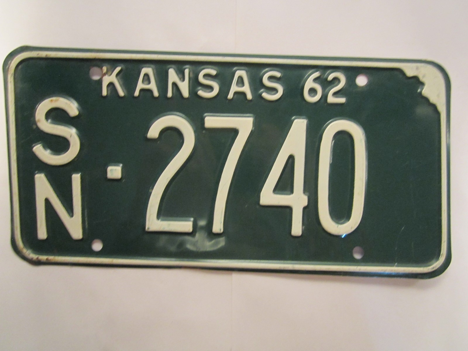 LICENSE PLATE Car Tag 1962 KANSAS SN 2740 [Z280F] | eBay
