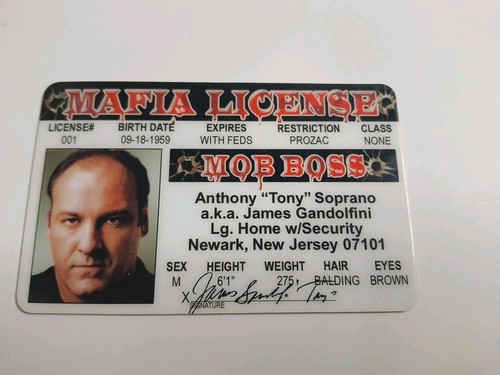 Anthony "Tony" SOPRANOS collector card Drivers License MAFIA fake I.D ...
