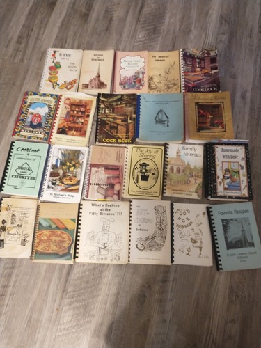 Vintage Spiral Cookbook Lot of 22 Church & Community Local Cookbooks ...