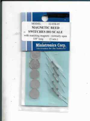Miniatronics HO Magnetic Reed Switches 5 Sets of Switches & Magnets (1 ...