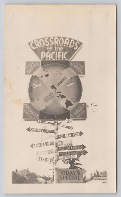 1940's Hawaiian Velox Photo Cross Roads Of The Pacific Kau Kau Korner ...