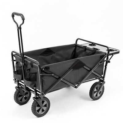 Mac Sports Folding Outdoor Garden Utility Wagon Cart w/ Table, Grey ...