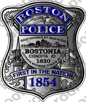 STICKER BOSTON POLICE BADGE NEW BLUE | eBay