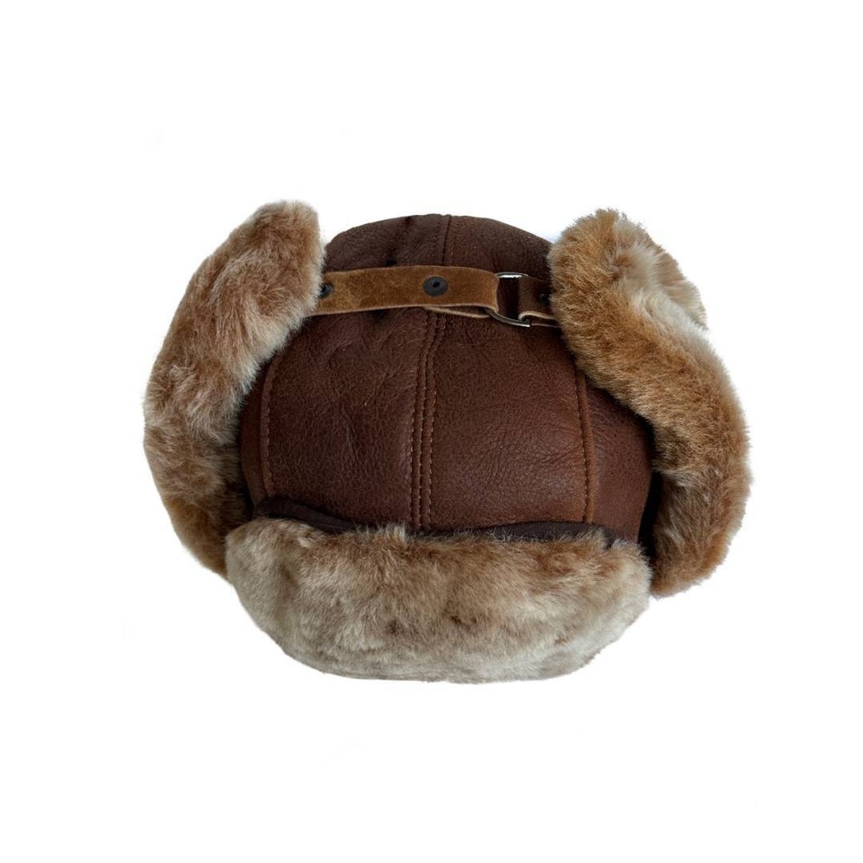 Genuine Sheepskin Shearling Trapper Hat Ushanka Aviator for Men & Women ...