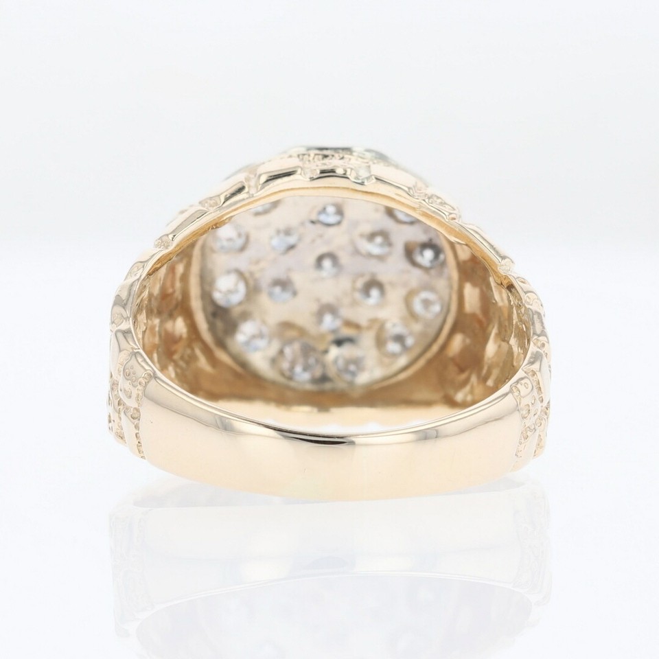 1.72ctw Round Diamond Cluster Nugget Style Ring 14k Multi-Tone Gold ...