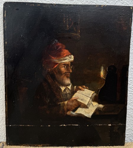 17th century Flemish Dutch Oil Painting Jewish Scholar Alchemist Man ...