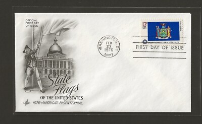 1976 US 13c State Flags Of The United States NY FDC Scott #1682a New ...