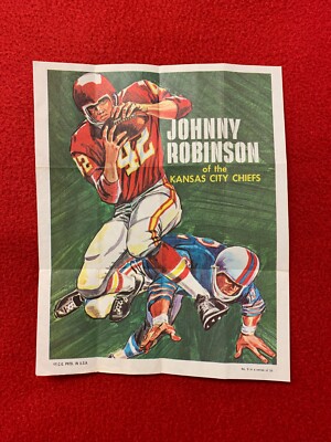 1970 Topps Football - Rare Insert Poster #9 Johnny Robinson - Chiefs 3 ...