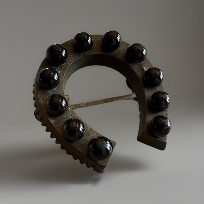 Antique Victorian Gutta Percha & Vulcanite Horse Shoe Mourning Pin ...