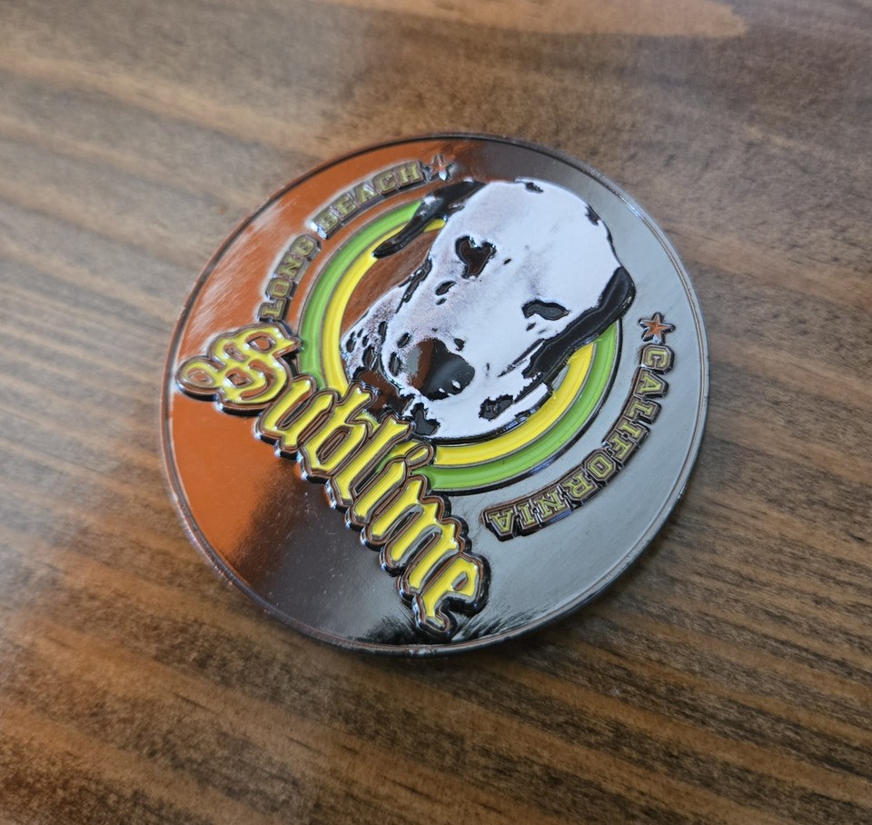 Sublime Band Music Challenge Coin Double Sided Lou Dog With Lyric Quote ...