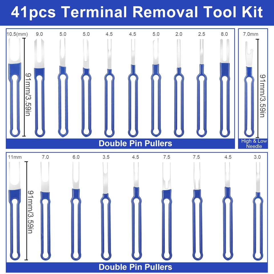 41x Pin Extractor Terminal Ejector Connector Removal Tool w/ Protective ...
