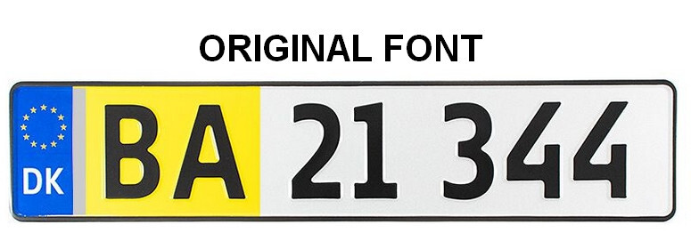 Denmark Danish European Euro License Tag Number Plate Custom Text ...