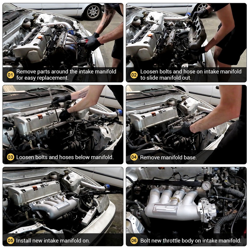 K-Series Intake Manifold +70MM Throttle Body For Honda Acura K20 K24 ...