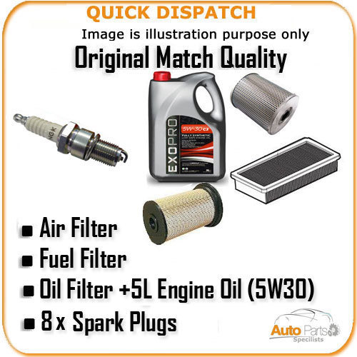 AIR OIL FUEL FILTERS 5L OIL +8 X PLUGS FOR MERCEDES BENZ S500 5.0 1993 ...