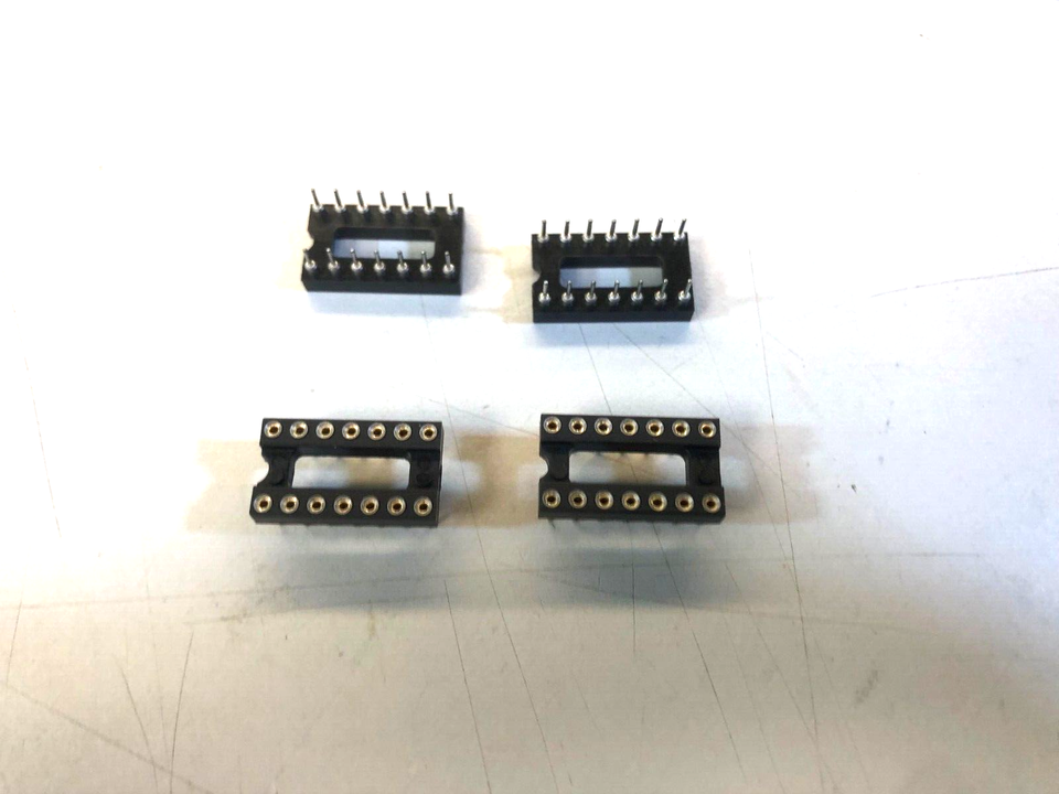 3 pieces 40-Pin Wire-Wrap DIP IC Sockets, Round gold sockets, tin tail ...
