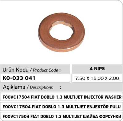 6 PCS X F00VC17504 - F00ZM20001 BMW Fiat Volvo Injector Sealing Washer ...