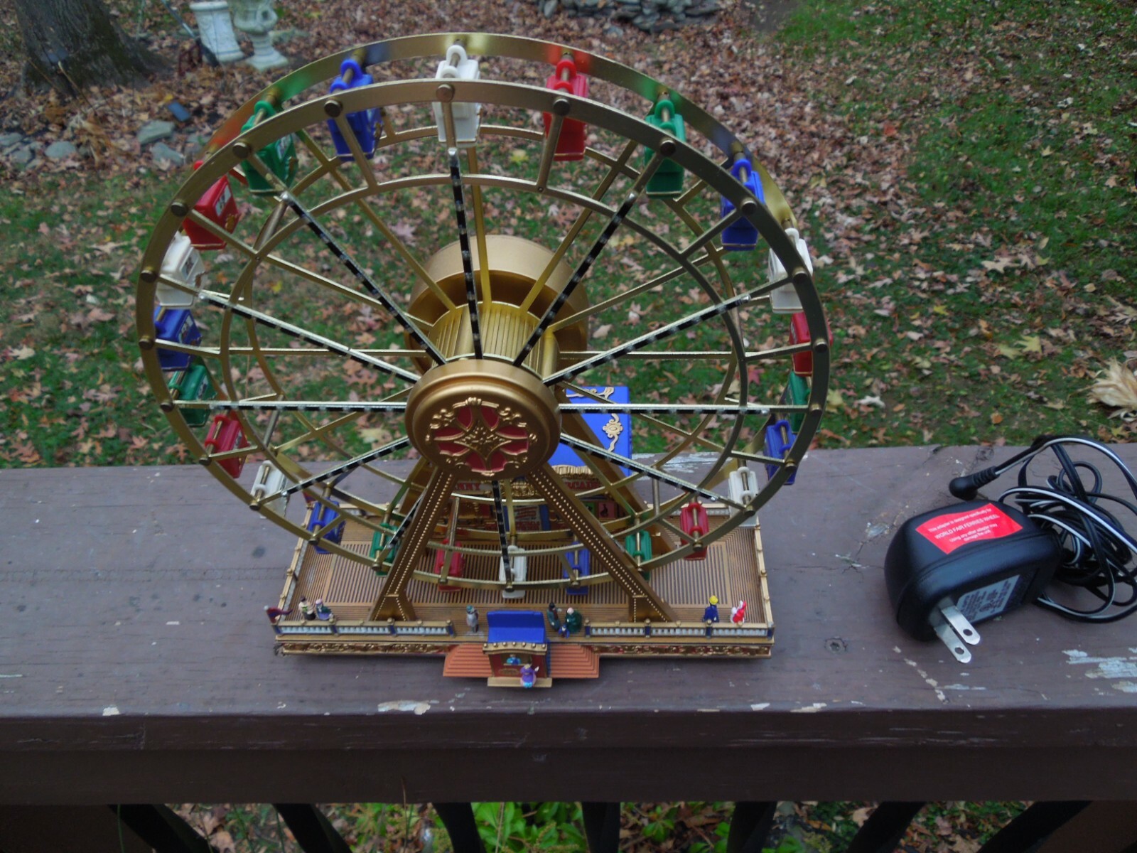 VINTAGE WORLDS FAIR FERRIS WHEEL ARCADE MUSIC BOX MR CHRISTMAS GOLD ...