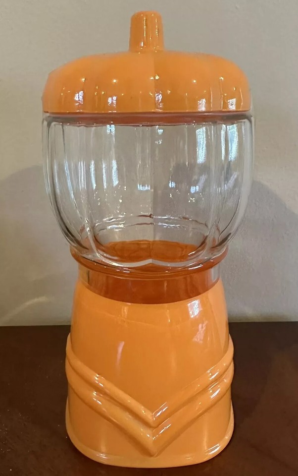 Target Orange Pumpkin Glass Gumball Machine Halloween Fall Candy Jar ...