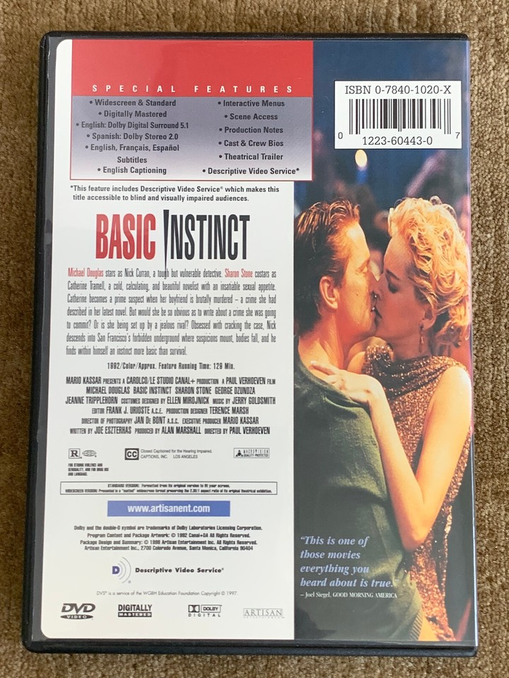 Basic Instinct (DVD, 1997), Michael Douglas, Sharon Stone - Opened, but ...