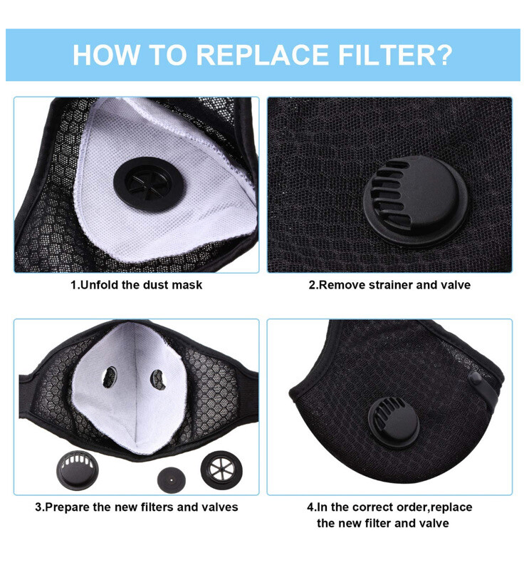 New 5 pcs Replaceable Face Mask Cover Breathing Valve Filters for Face ...