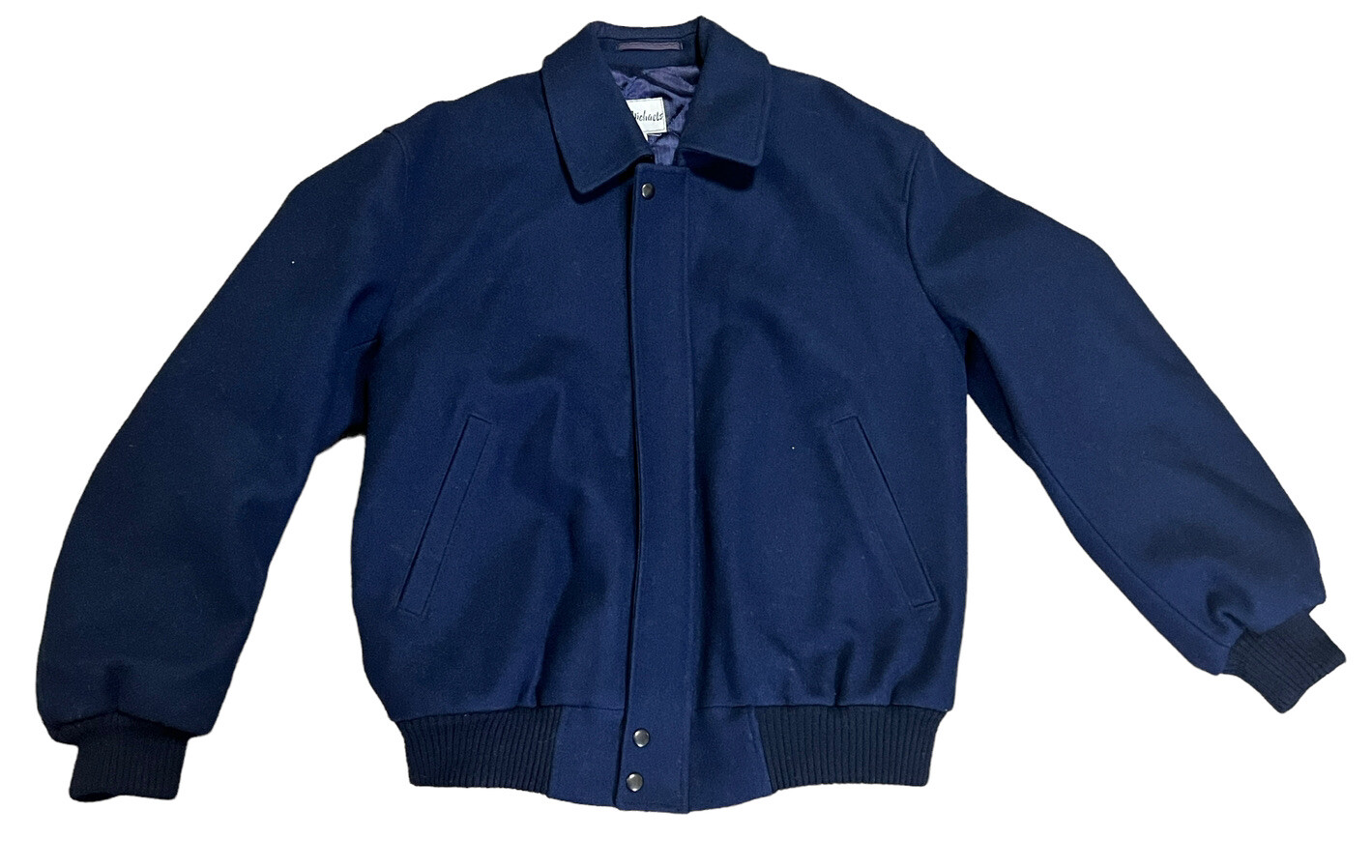 Vintage Wool Bomber Style Jacket Pure Virgin Wool Ala… - Gem