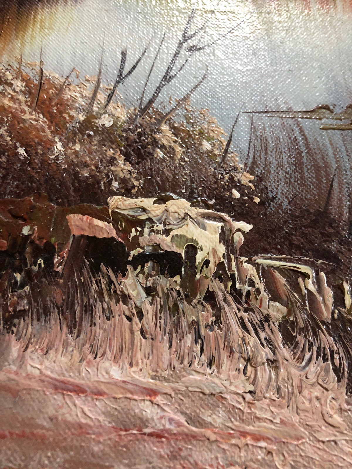 Original C. Inness ,Large landscape painting, Clara Inness Framed 33” x ...