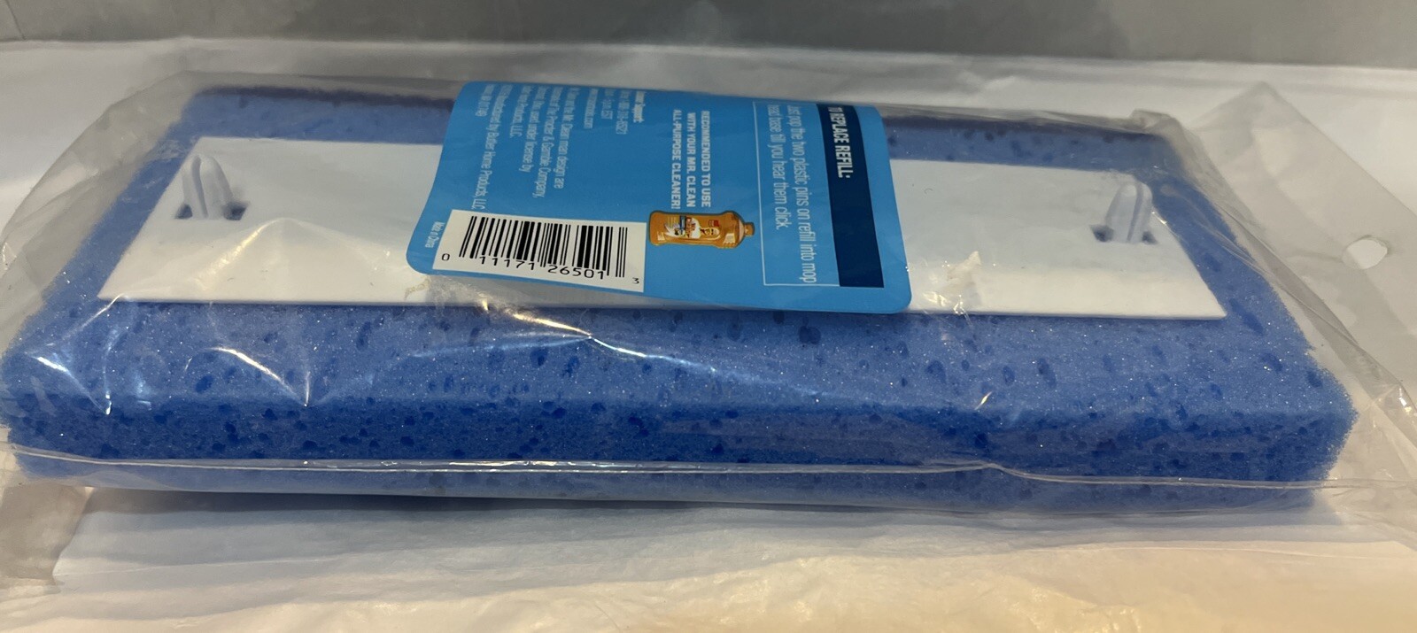 Mr. Clean Blue Sponge Mop Refill Sponge with Scrubber New Replacement ...