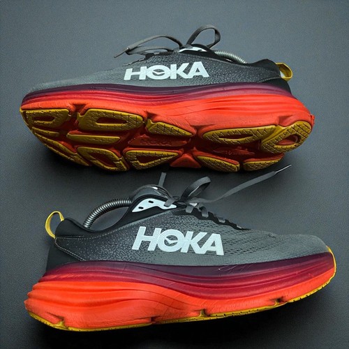 Hoka One One Bondi 8 Running Walking Gray Sunset Sneakers Shoes Men's ...