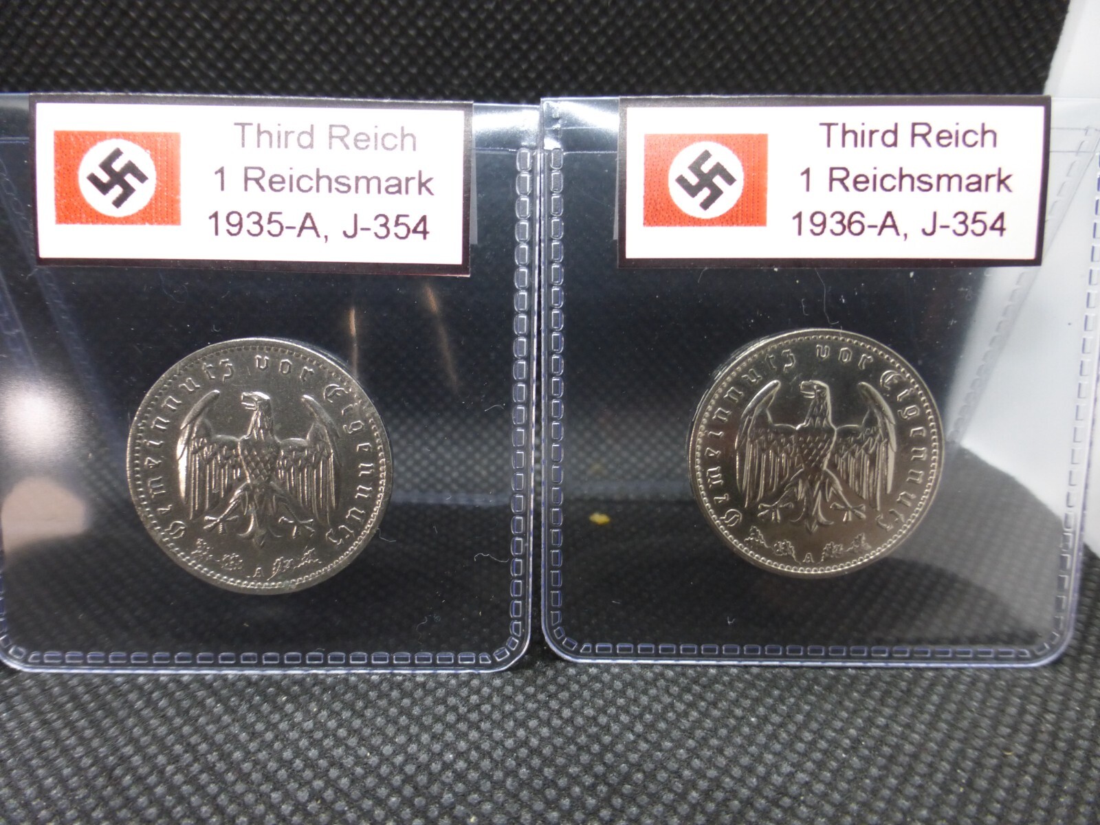 1 Reichsmark Nazi Coin 1933-36 Nickel Third Reich Info Labeled WW2 ...