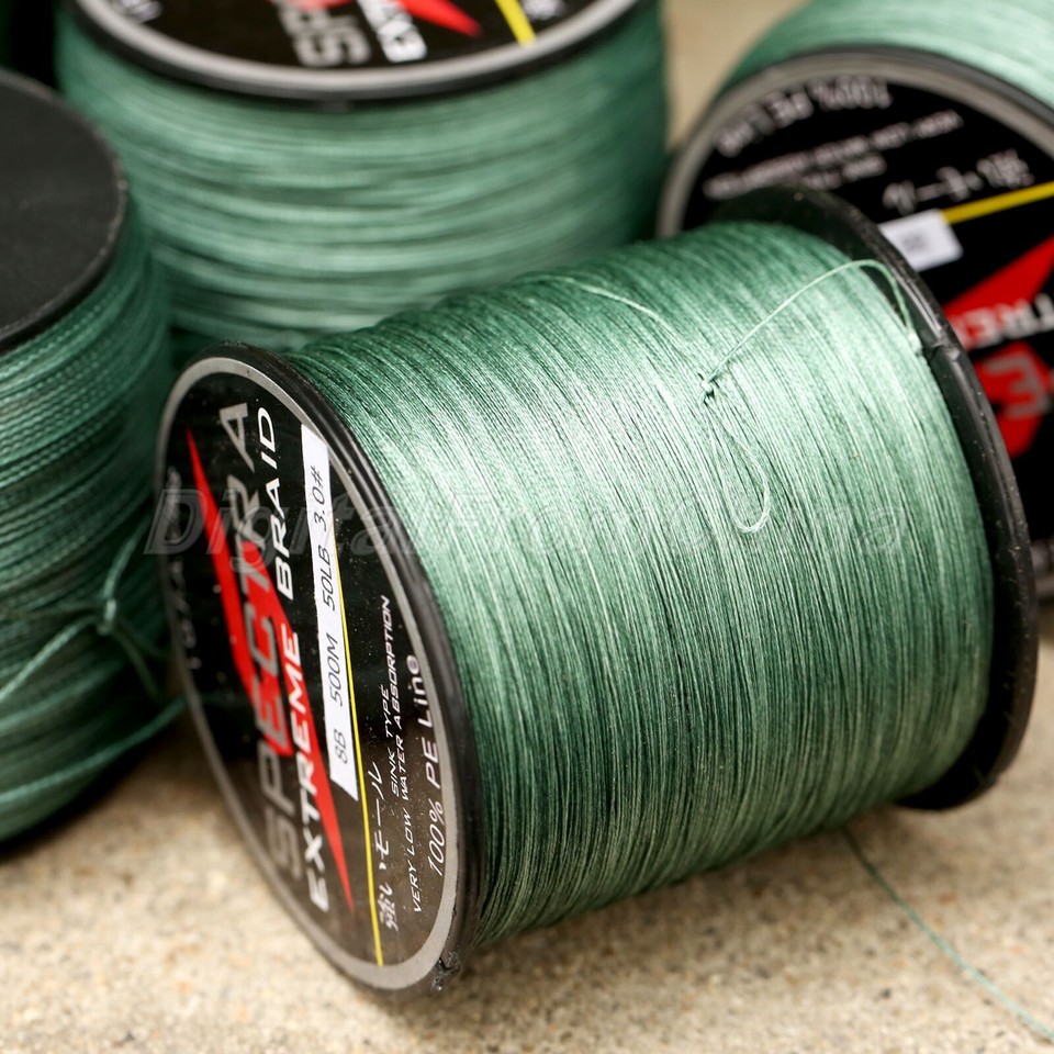 300M/500M/1000M Green 8 Strands PE Dyneema Braid Fishing Line 12LB ...