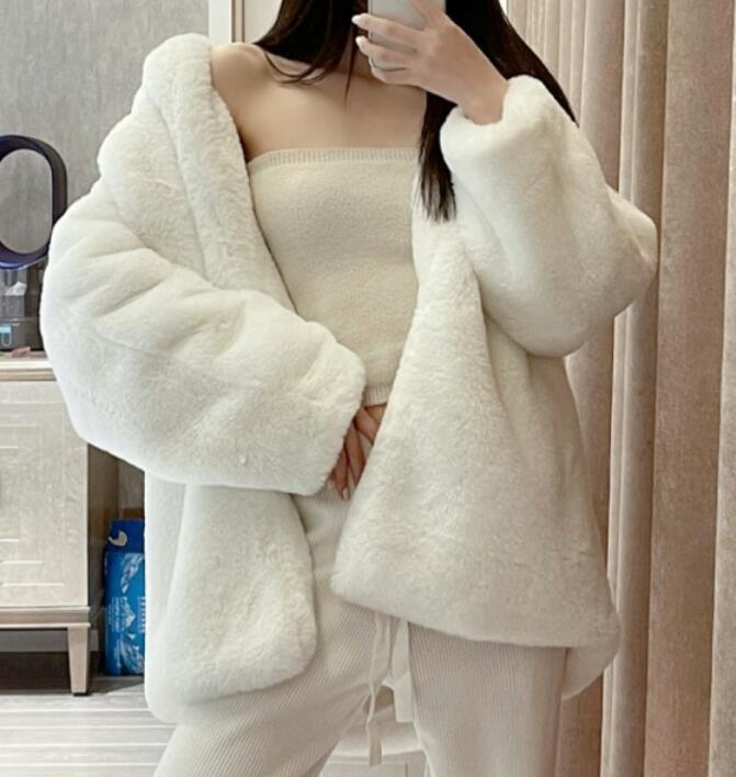 Fashion Womens Faux Fur Short Winter Warm Jacket Fluffy Coat Outwear S ...