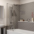 Bathroom Suite P Shaped Left Hand Shower Bath Glass Screen Front Bath ...