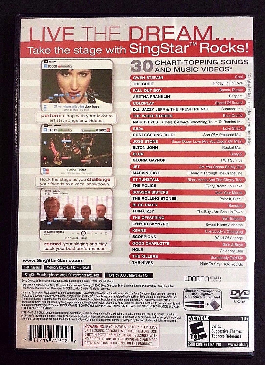 Singstar Rocks PS2 Playstation 2 Game Complete 711719757122| eBay