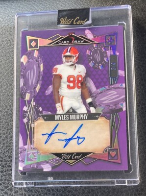 2023 Wild Card 5 Card Draw Rookie Purple Autograph Myles Murphy 2/4 ...