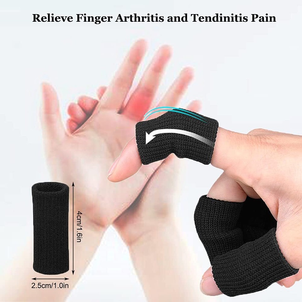 20×Finger Sleeves Splint Brace Finger Support Pain Arthritis Trigger ...