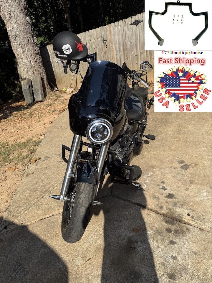 NEW ENGINE GUARD HIGHWAY CRASH BAR HARLEY FATBOY HERITAGE DELUXE ...