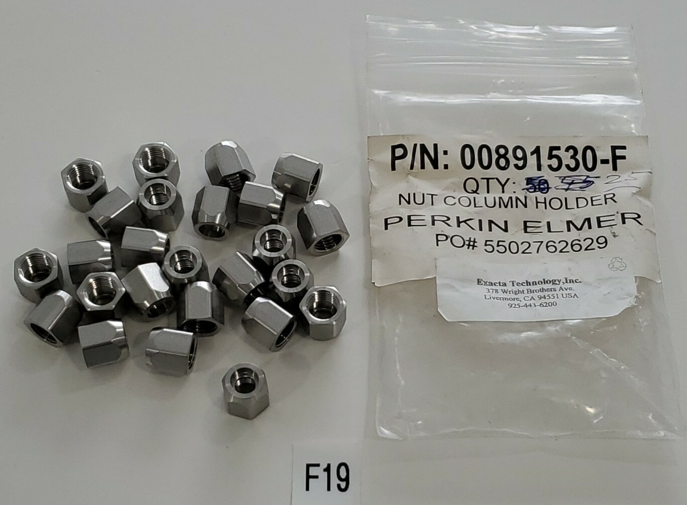 *NEW* LOT OF 25 Perkin Elmer 00891530-F Hex Nut Column Holders Exacta ...