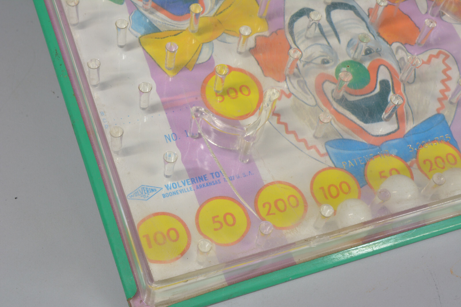 TOY PINBALL MACHINE CLOWN Wolverine Toy Co Vintage Tin/Plastic Handheld ...
