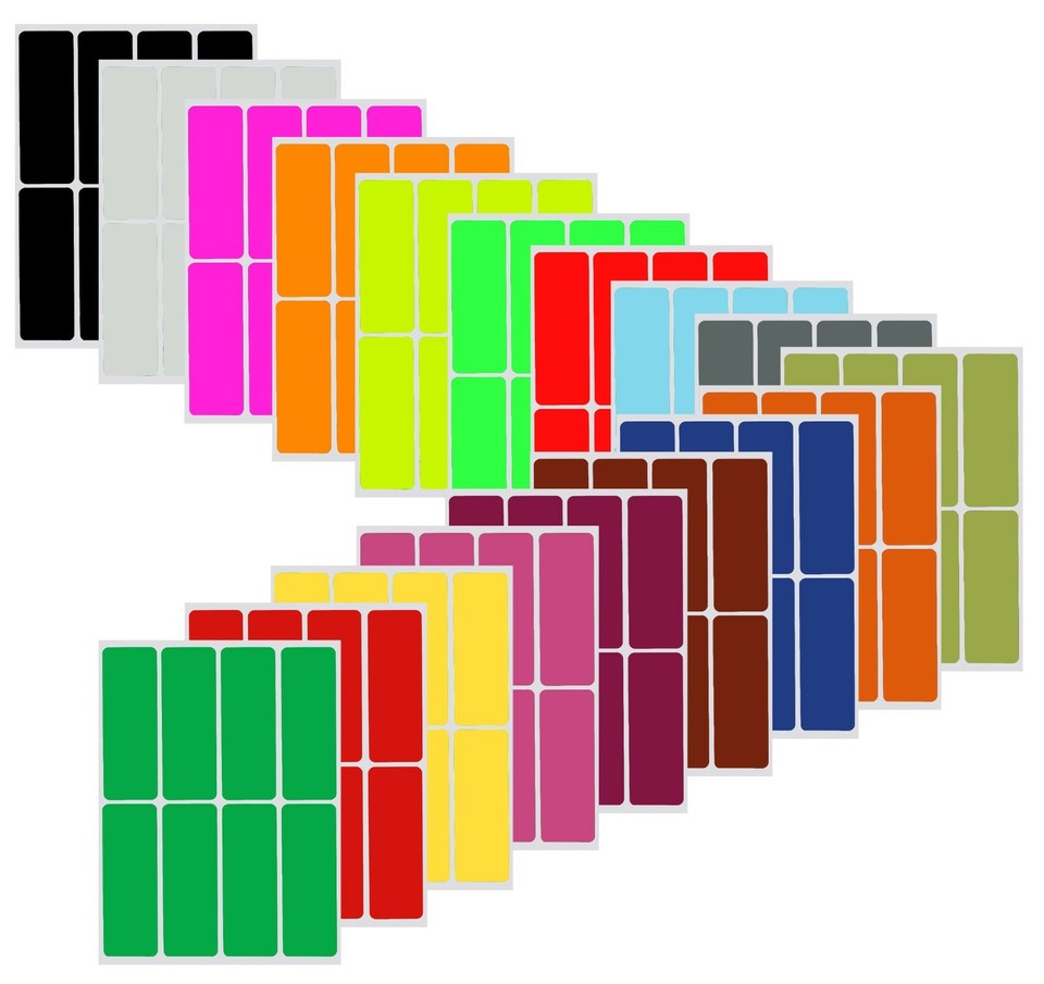 Rectangle Color Coding 3x1 Inch Labels to Write On Crafts Decoration ...