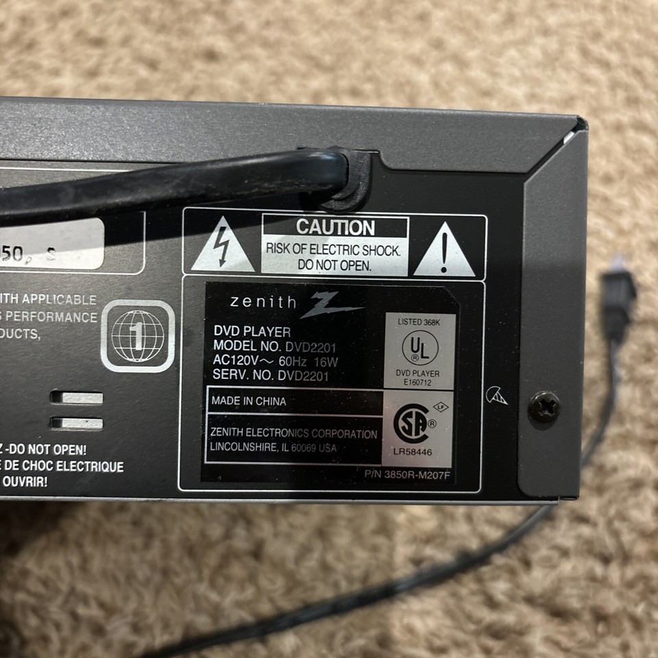 Zenith MP3 Decoder CD/DVD Player DVD 2201 Tested Working | eBay