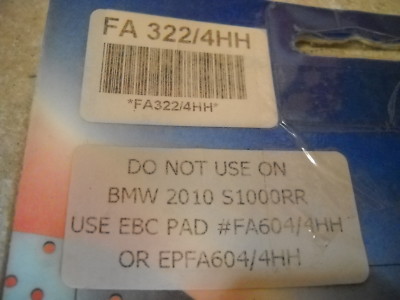 NOS EBC Brake Pads 2007-2012 Triump Tripple 1050 2003-2006 Ducati 999 ...
