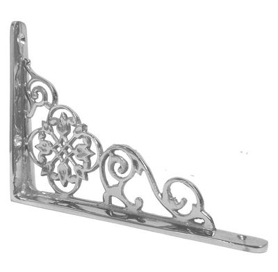 Polished aluminium ornate scroll shelf bracket 120mm x 170mm Perfect ...