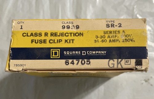 Square D 9999 SR-2 Rejection Fuse Clip Kit 64705 Class R Series A *Box ...